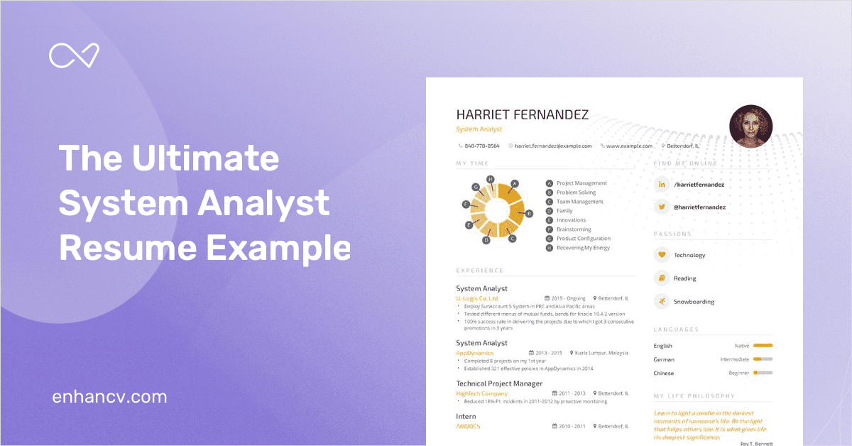System Analyst Resume Example and guide for 2020