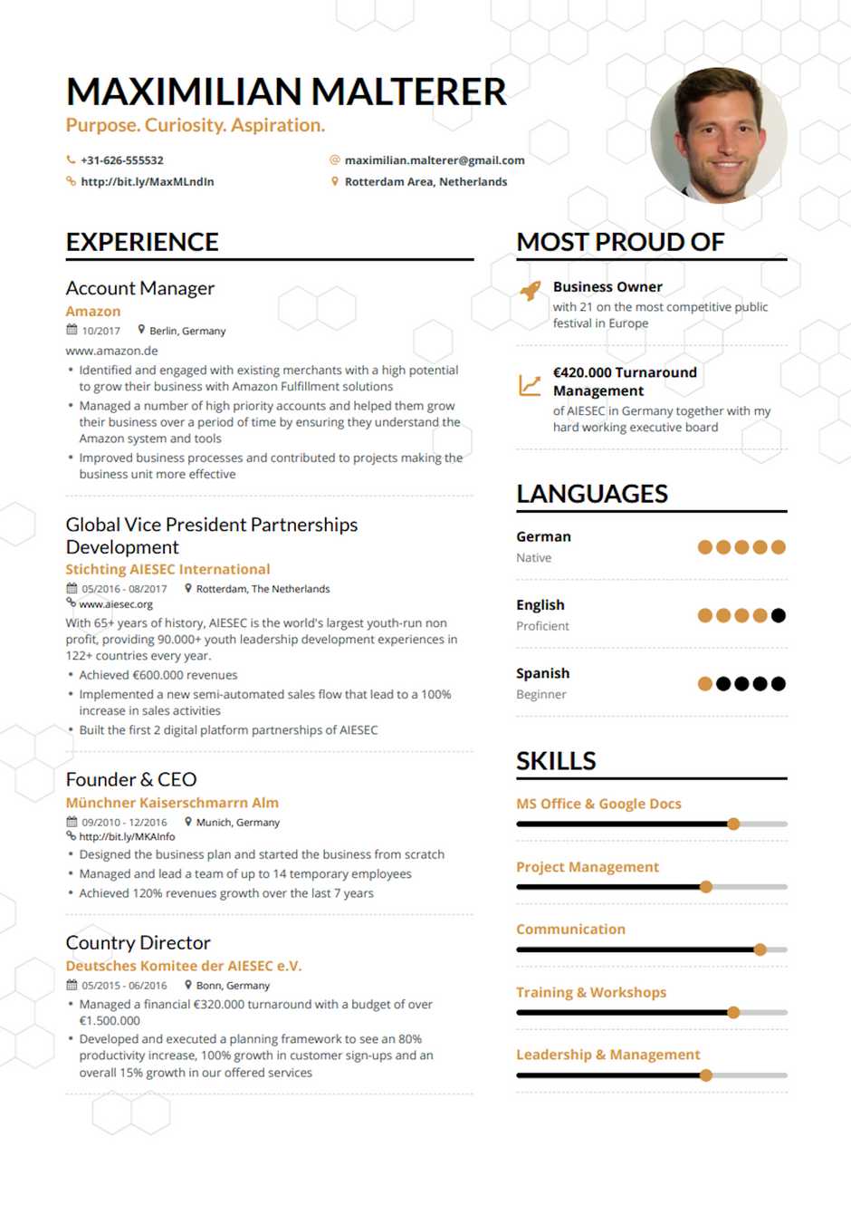 German Cv Template In English