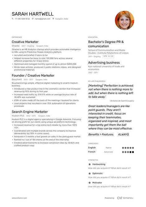 Creative Marketer Resume Examples, Skills, Templates & More for 2021