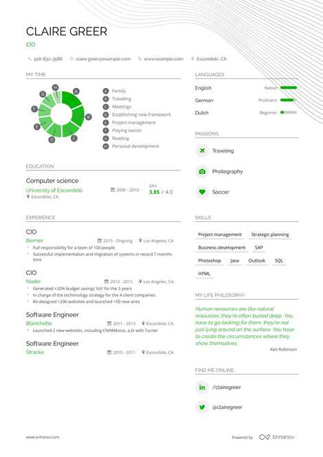 Job-Winning CIO Resume Examples, Samples & Tips | Enhancv