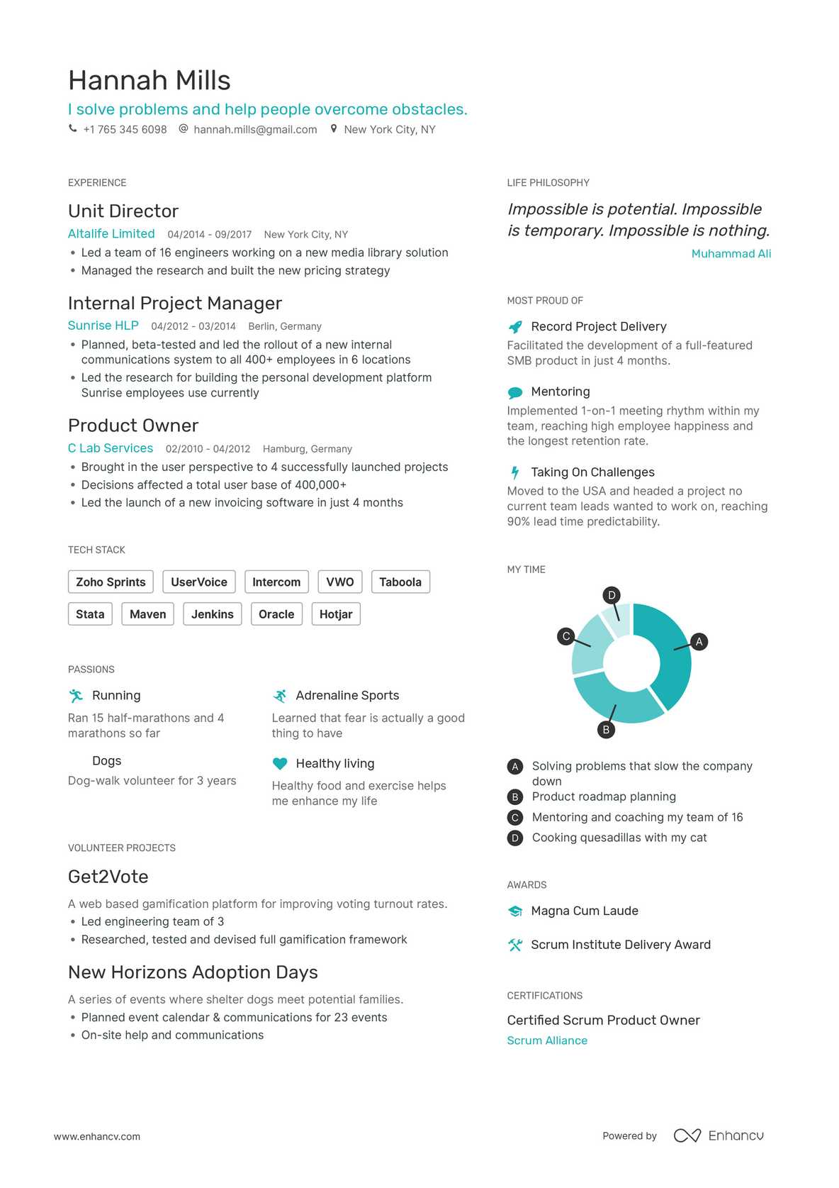 Créateur de CV gratuit | Créateur de CV en ligne | Enhancv.com