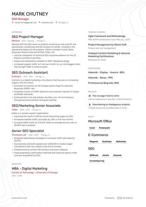SEO Manager Resume Examples and Skills You Need to Get Hired