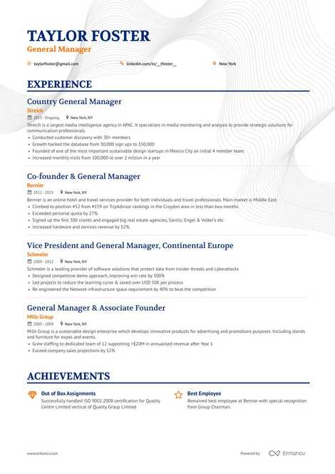 12+ General Manager Resume Examples for 2021