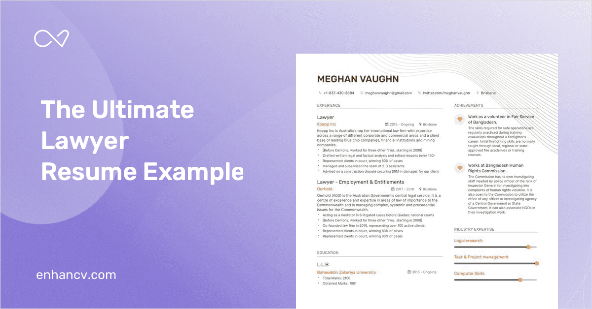 Lawyer Resume Example and guide for 2019