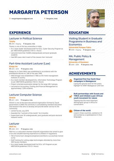 Lecturer Resume Example And Guide For 2019 Resume Examples Riset