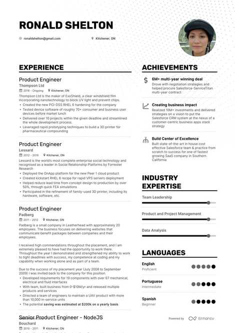 Top Product Engineer Resume Examples & Samples for 2021 | Enhancv.com