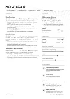 Junior Java Developer Resume Examples + Expert Advice | Enhancv.com