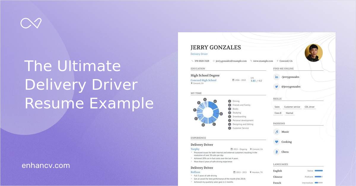 Delivery Driver Resume: 8-Step Ultimate Guide for 2020 | Enhancv