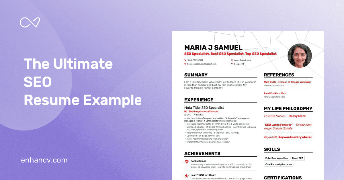 The Best SEO Resume To Hire