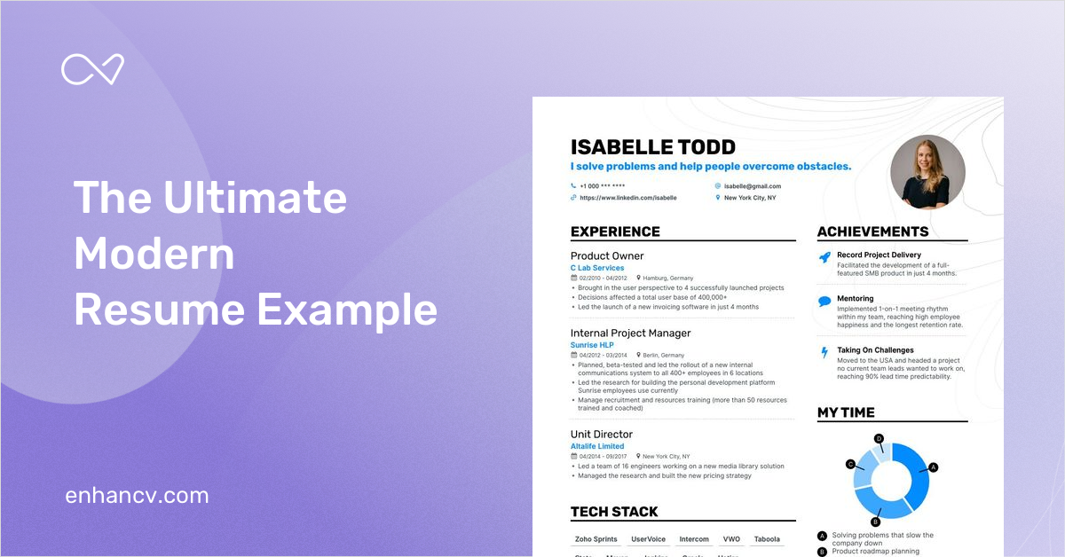 Free Modern Resume Templates | Modern Resume Template for 2021 | PDF & TXT