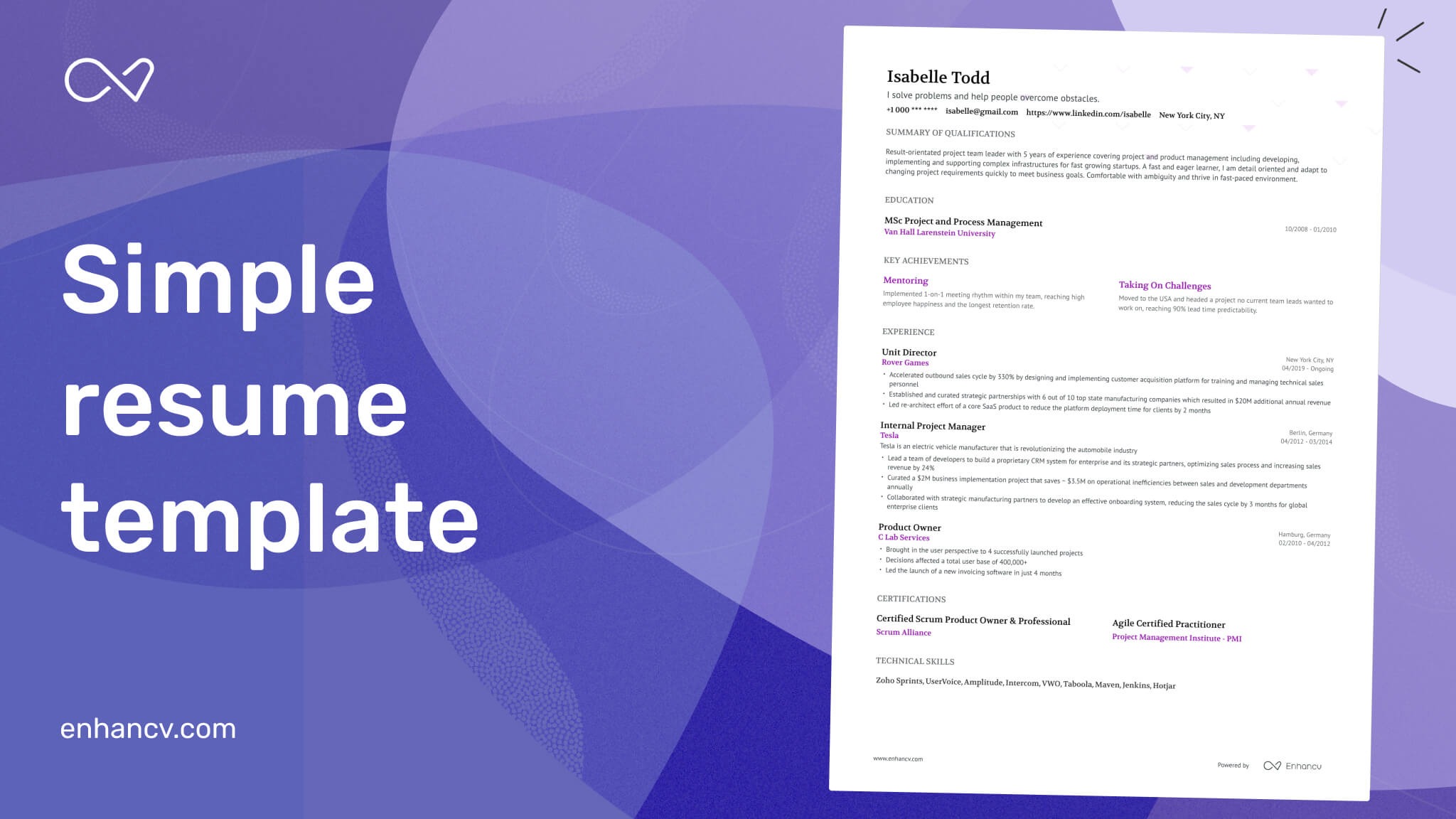 Simple Resume Templates | Simple Resume Template for 2022 | PDF & TXT
